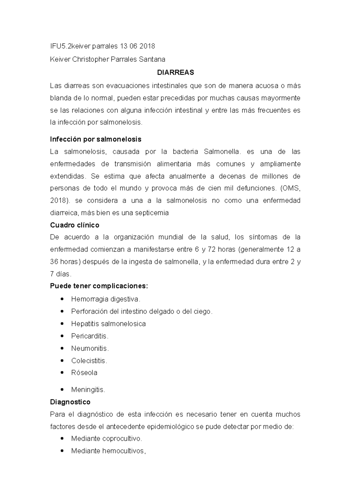 Diarreas - Apuntes 5,2 - IFU5 parrales 13 06 2018 Keiver Christopher ...