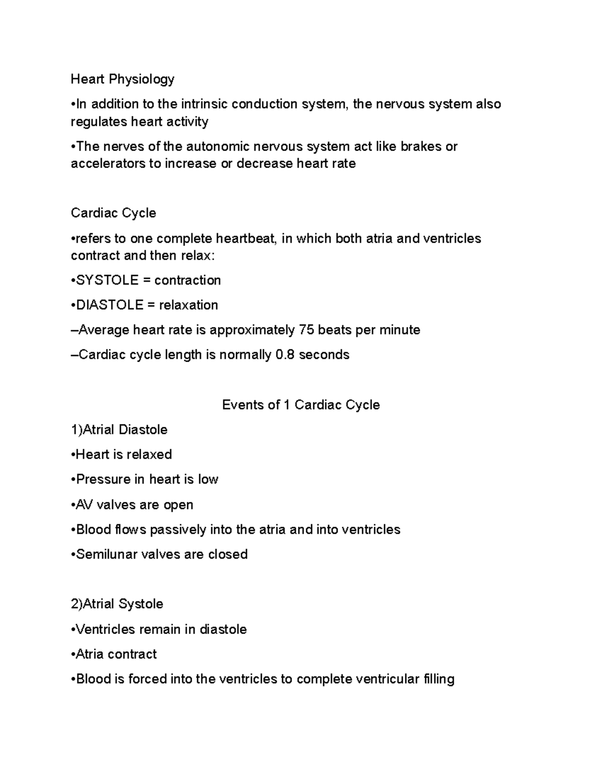 Heart Physiology - Heart Physiology •In addition to the intrinsic ...