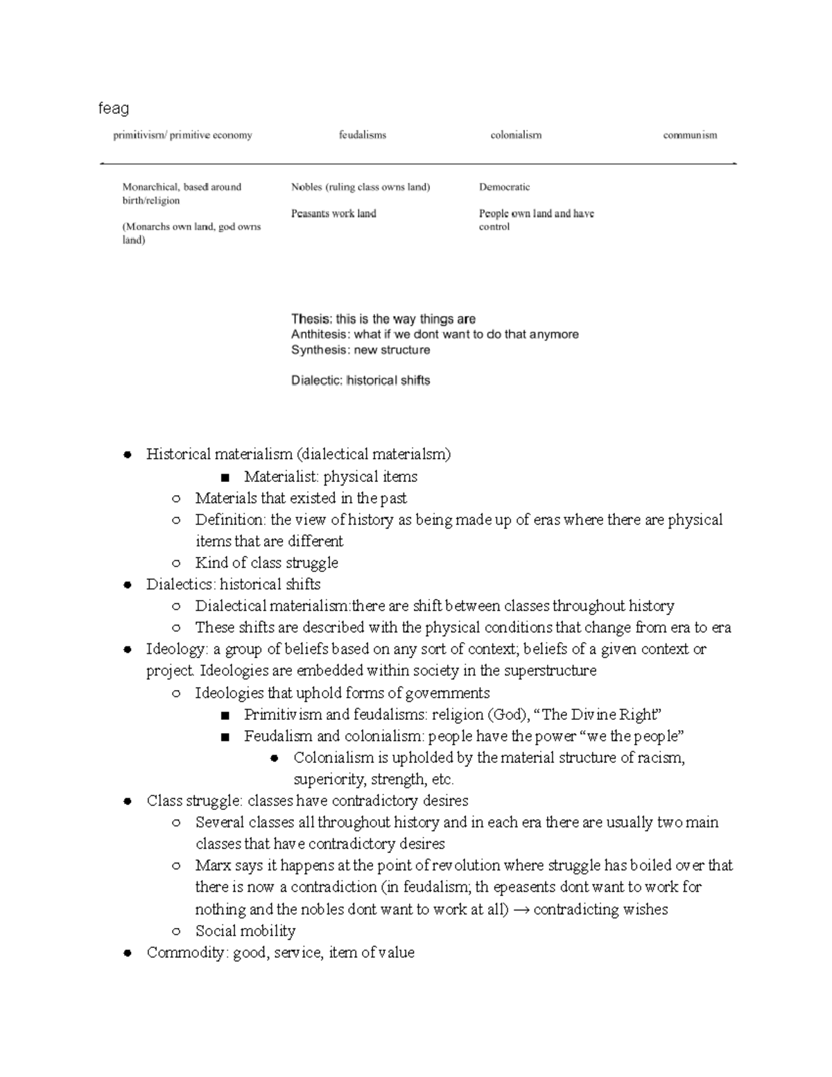 Marxist Analysis - feag Historical materialism (dialectical materialsm ...