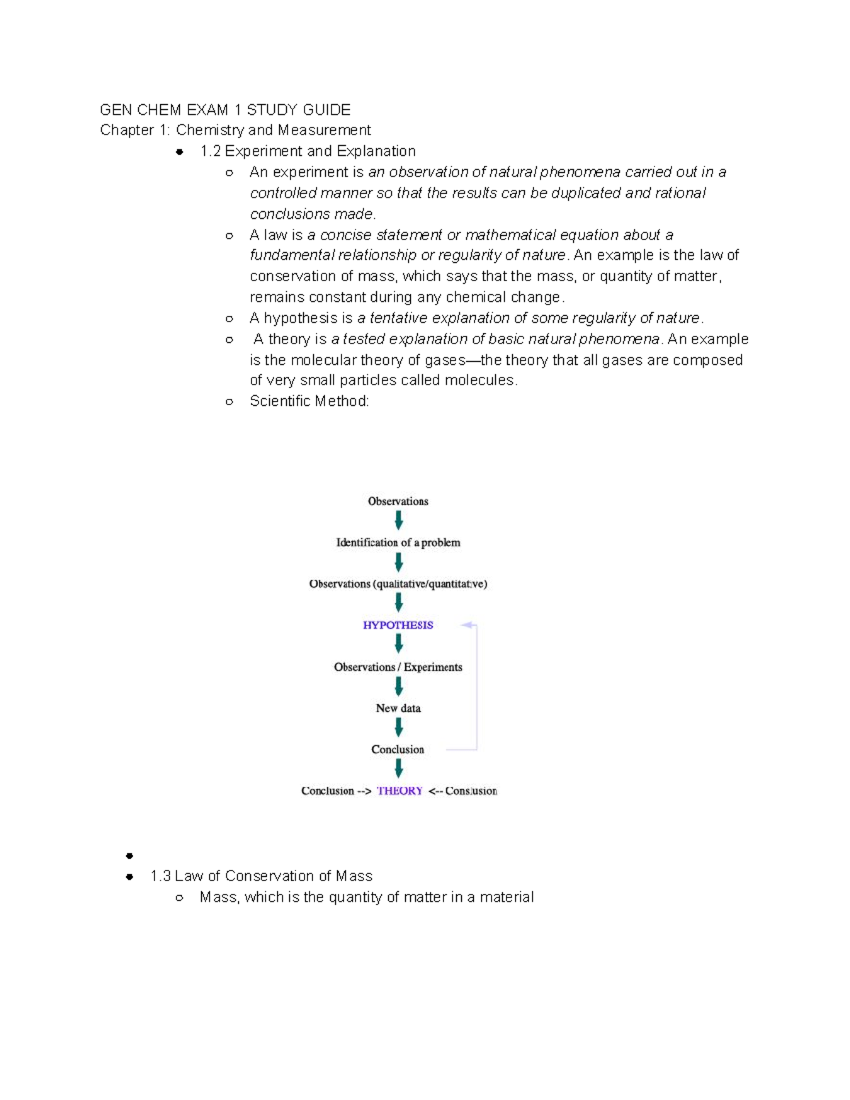 Exam 1 Study Guide - Lecture notes All exam 1 - GEN CHEM EXAM 1 STUDY ...
