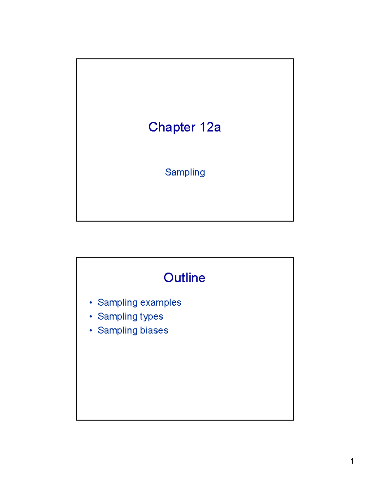 PSY 203 Ch12a - Brightspace - Chapter 12a Sampling Outline • Sampling ...