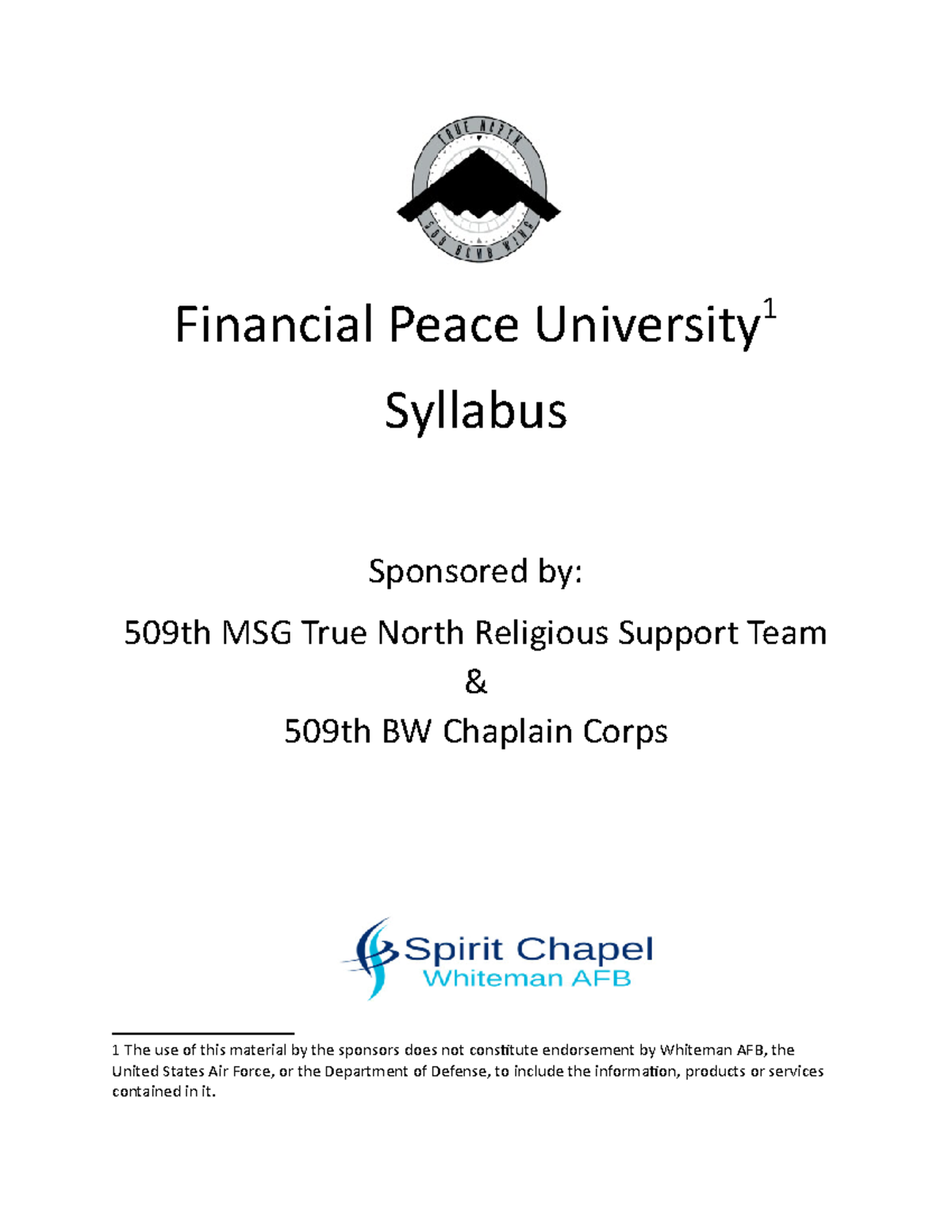 Financial Peace University Syllabus - Financial Peace University 1 ...