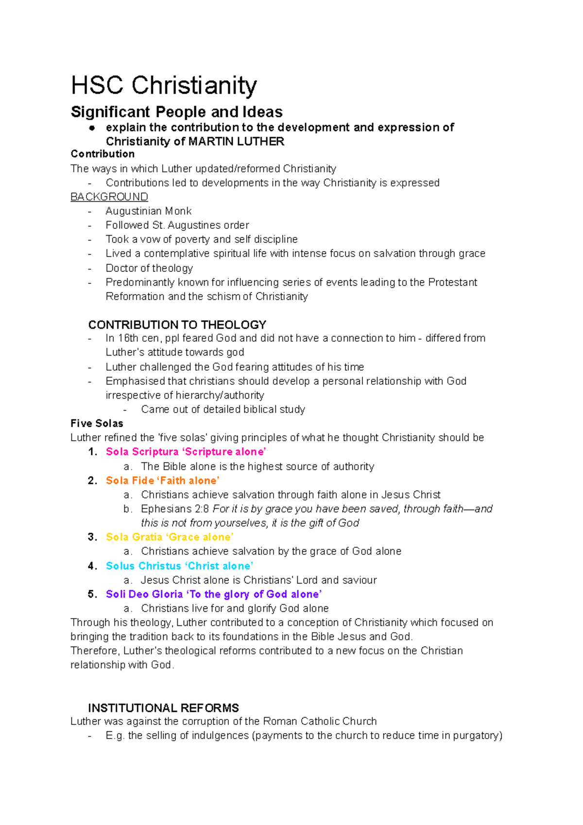 HSC Christianity - HSC Christianity Significant People and Ideas ...