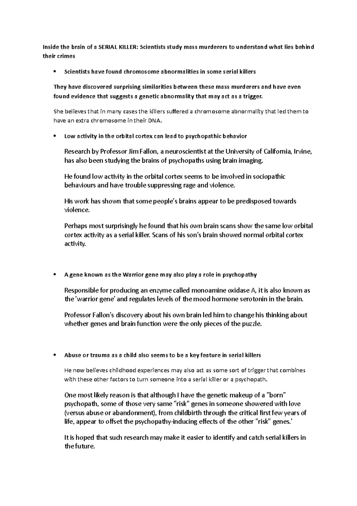 Inside the brain of a Serial Killer - Inside the brain of a SERIAL ...