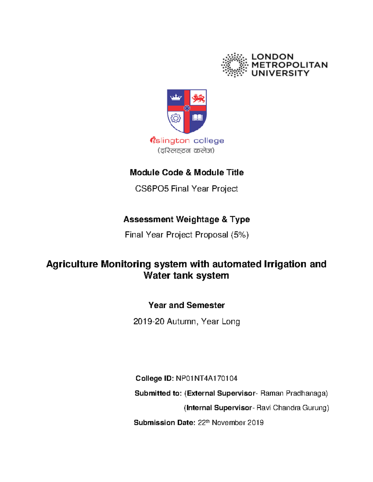 Proposal Sample 3 c28c5af7-1ab3-4b7f-906f-181ba215b519 94482 - Module Code & Module Title CS6PO5 ...