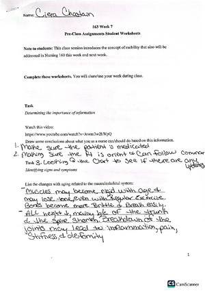 NUR 163 Week 7 Pre-Class Assignment - 163 Week 7 Pre-Class Assignments ...