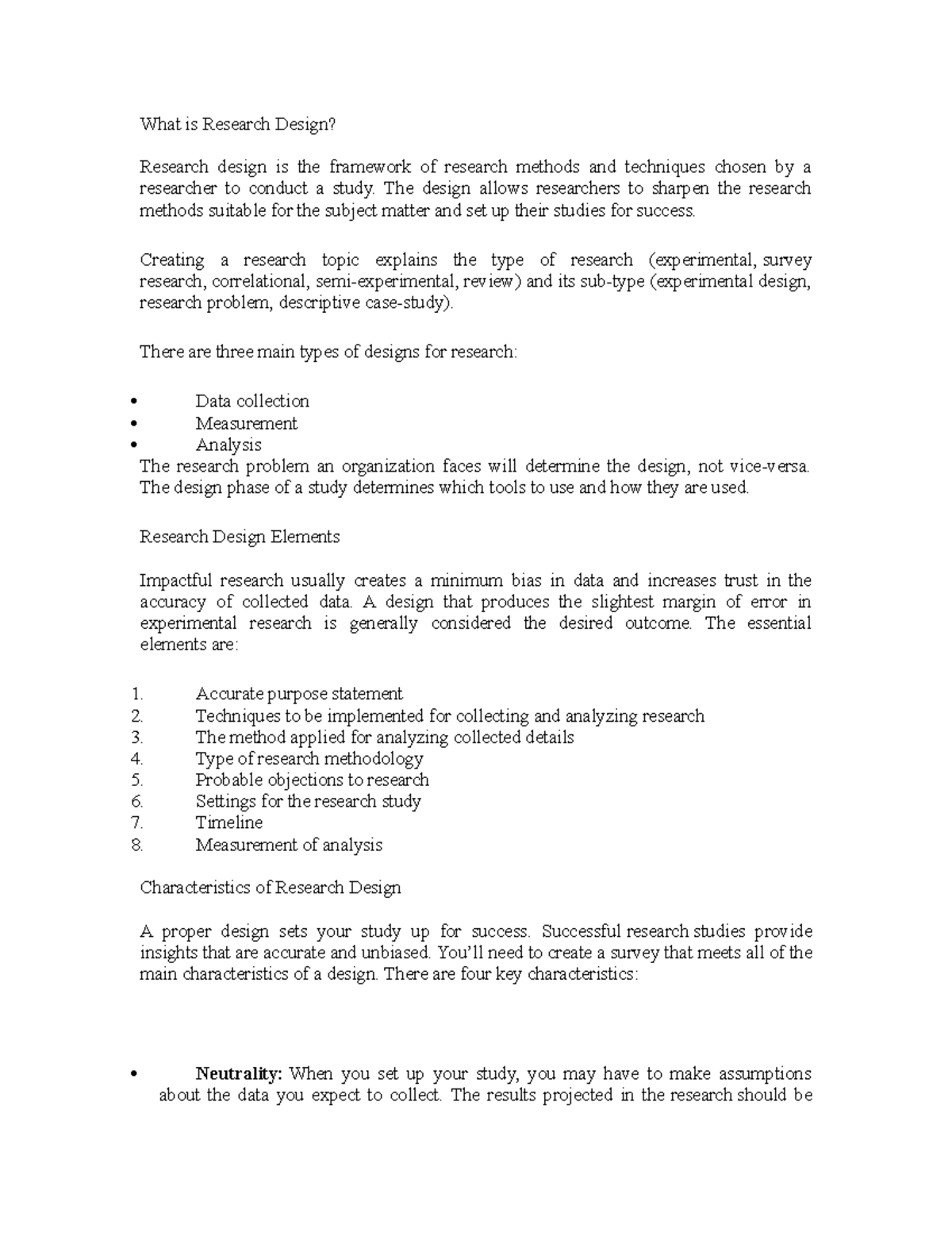 What Is Research Design What Is Research Design Research Design Is