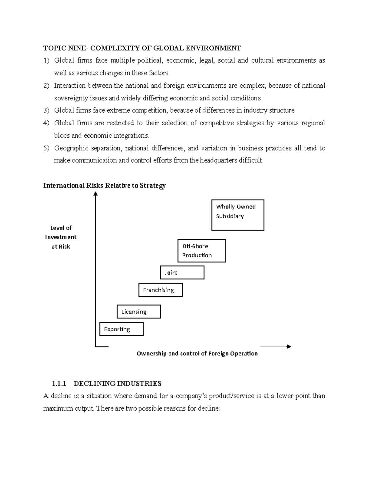 Topic NINE- Complexity OF Global Environment - TOPIC NINE- COMPLEXITY ...