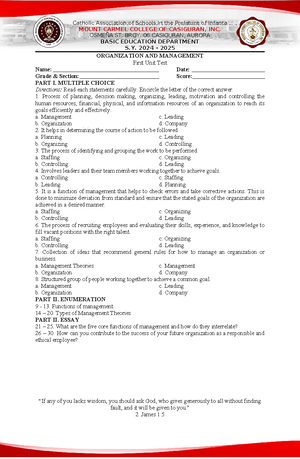 Matatag PE AND Health - Mapeh 7 - Instructions Answer all the questions ...