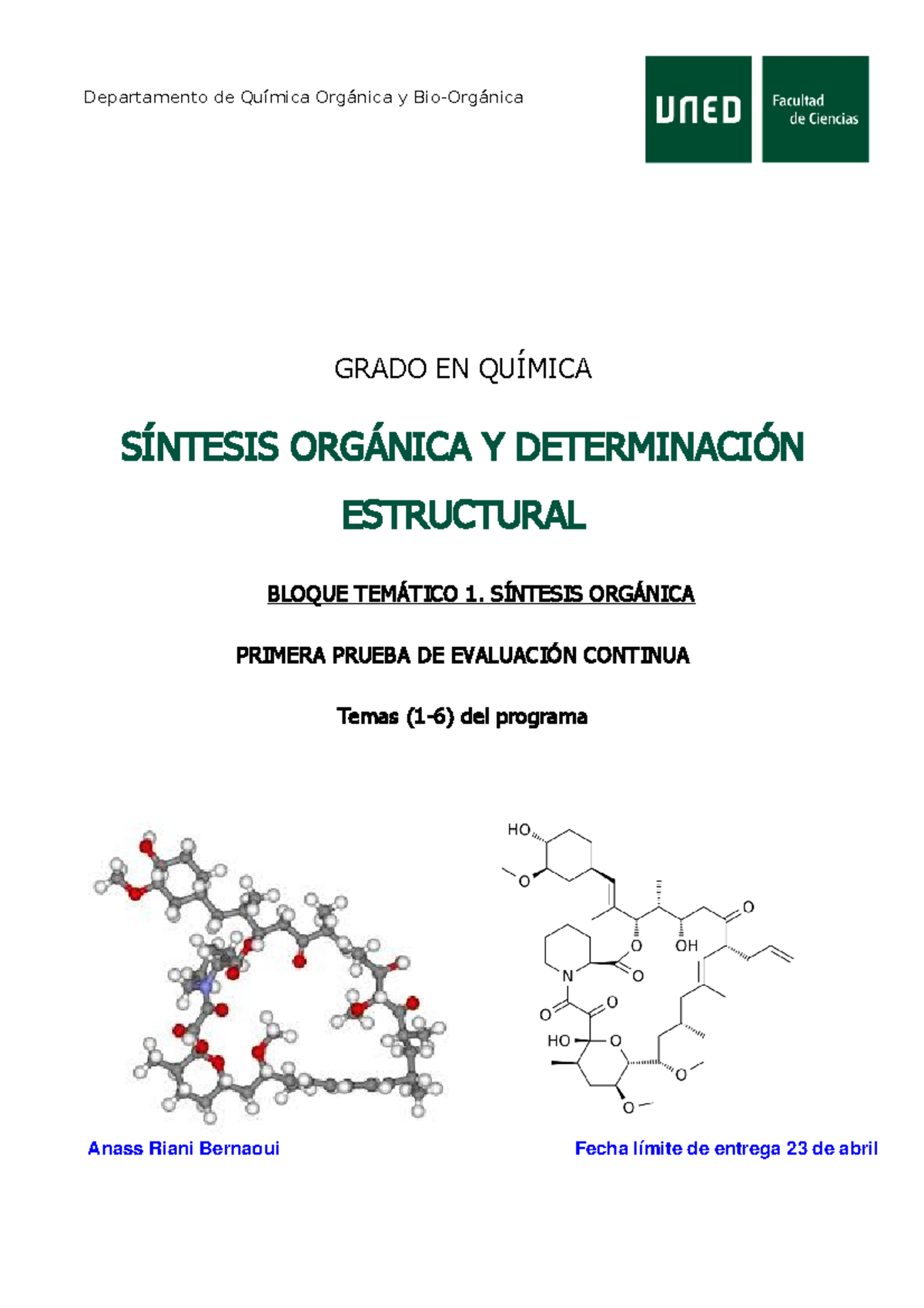 PEC 1 2019 2020 Sintesis - Departamento de Química Orgánica y Bio ...
