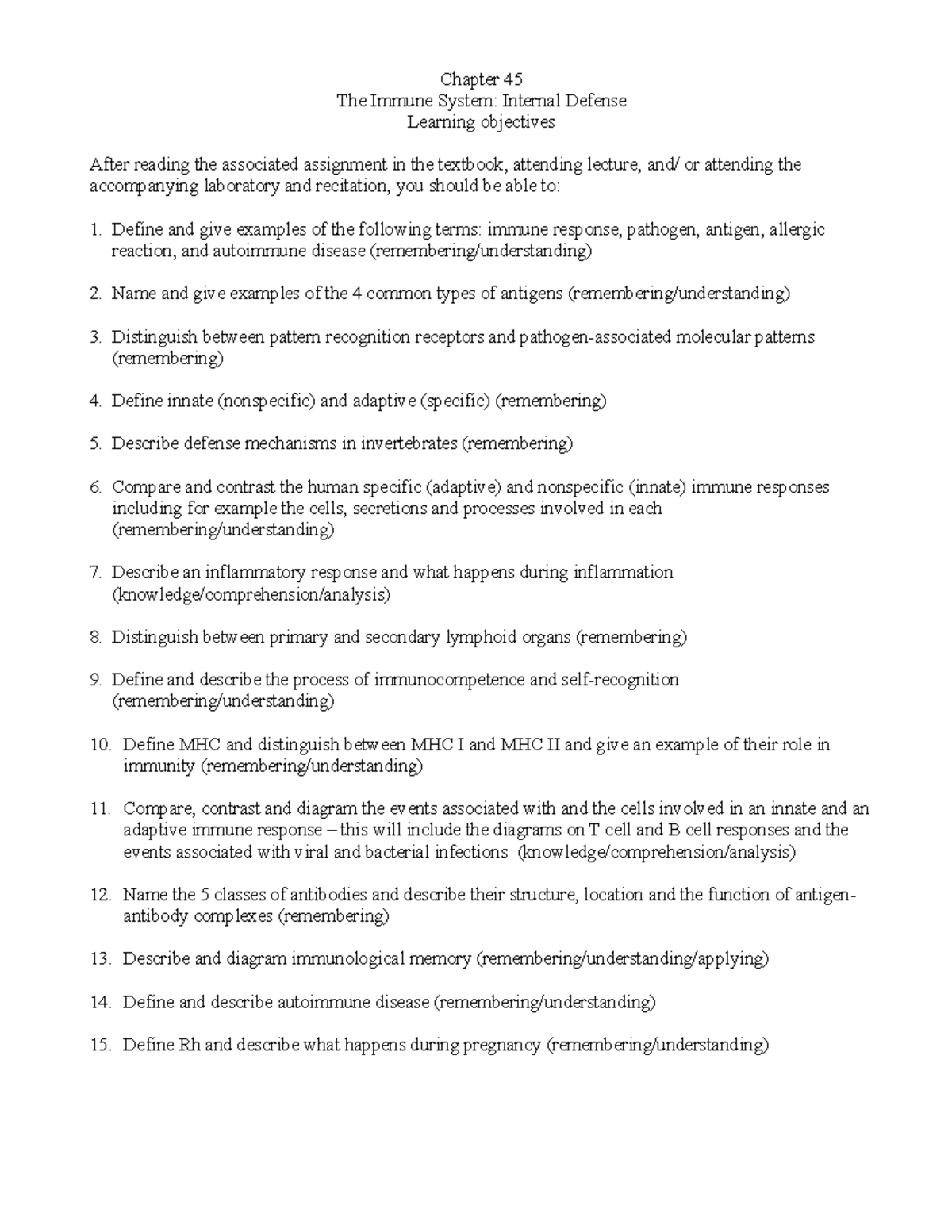 Internal defense chap 45-SP22 - Chapter 45 The Immune System: Internal ...
