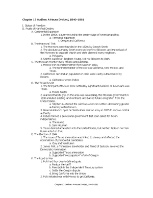 A House Divided (Lecture Notes) - A House Divided, 1840-1861 Chapter ...