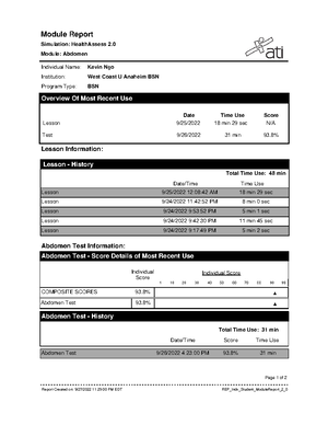 David Rodriguez (Sports Injury) - Module Report Achieved Intervention ...
