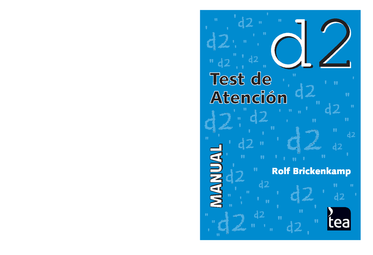 D2- Extracto - ...... - (4. a edición revisada) M A N U A L Rolf Brickenkamp Adaptación española ...