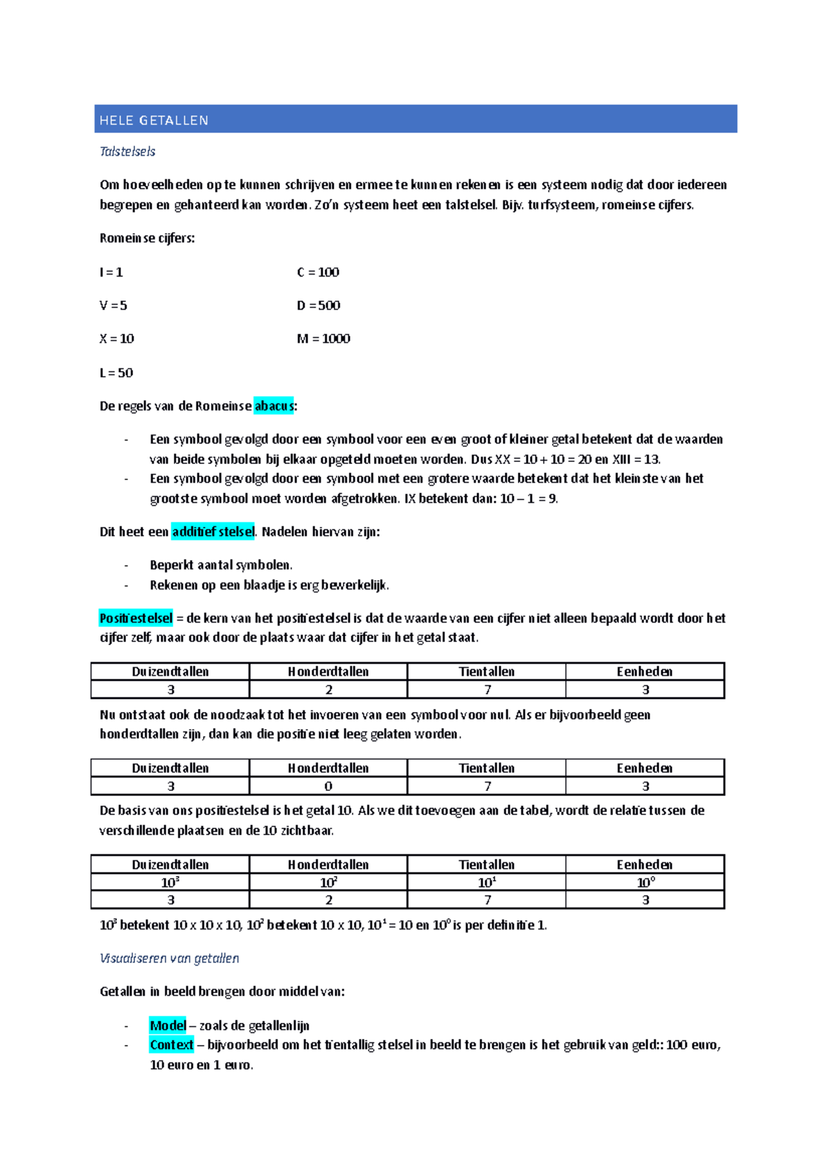 Hele getallen VK1.2 RW - HELE GETALLEN Talstelsels Om hoeveelheden op ...