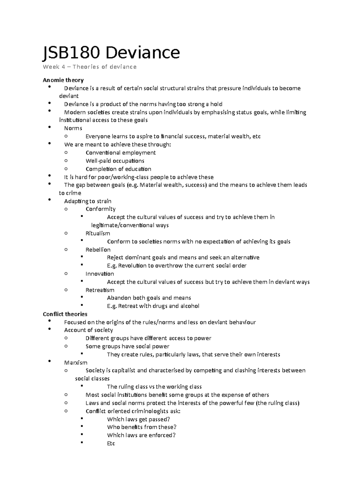 JSB180 Deviance Week 4 – Theories of deviance - JSB180 Deviance Week 4 ...