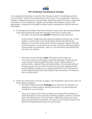 PSY260 Project Three Milestone - Project Three Milestone kellee murley ...