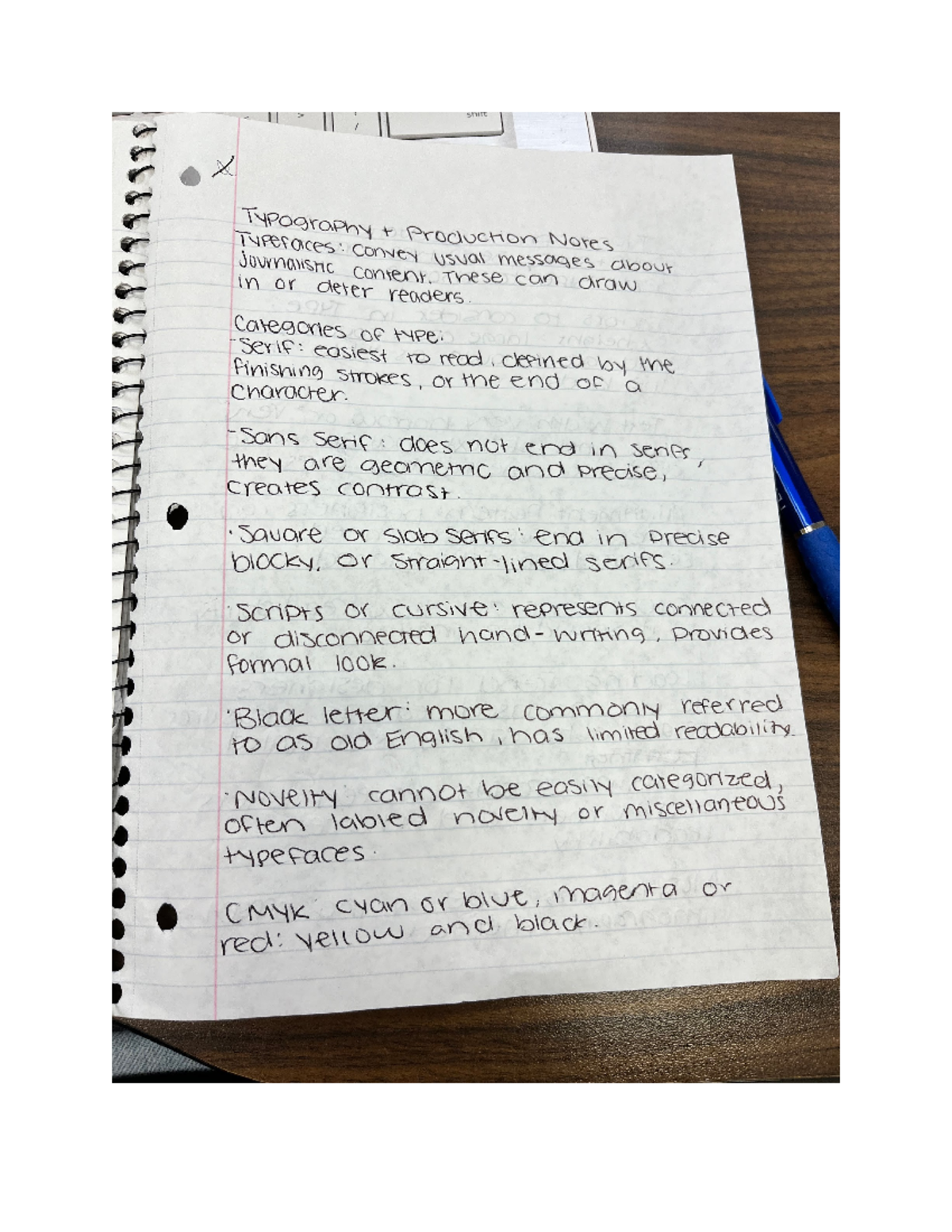 Typogaphy and Production Notes - Typography Production Notes Typefaces ...