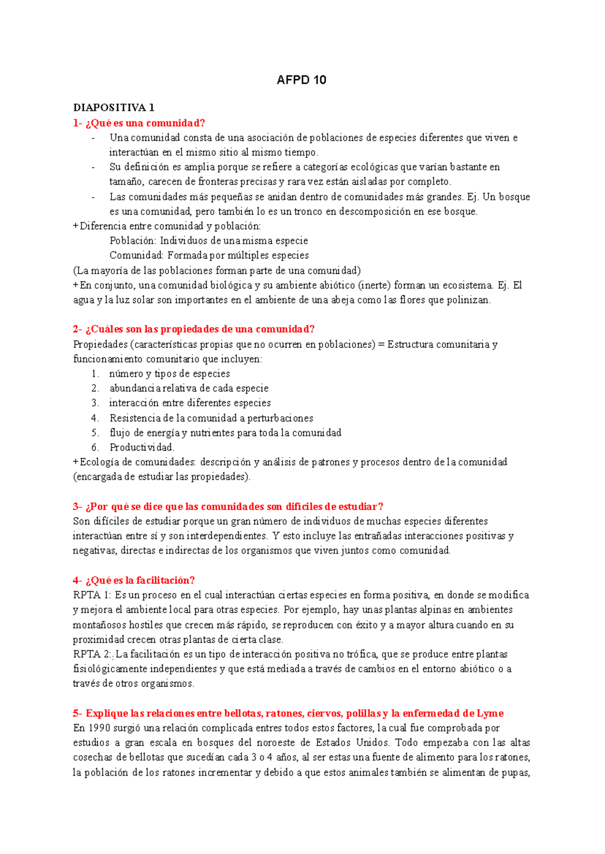 AFPD 10 - AFPD - AFPD 10 DIAPOSITIVA 1 1- ¿Qué es una comunidad? - Una ...