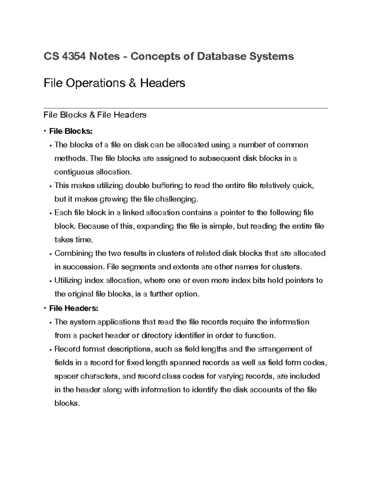 CS 4354 Lecture Notes - L27 - CS 4354 Notes - Concepts of Database ...