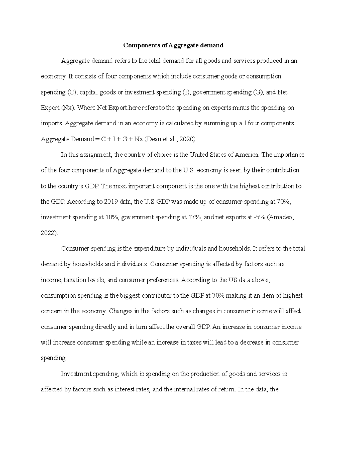 Aggregate demand - Assignments are given for this course above in the ...