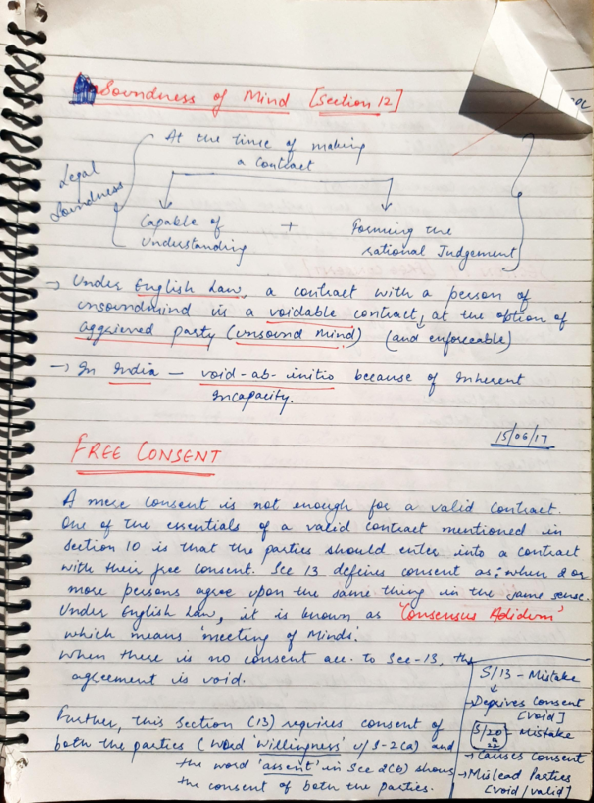Free consent - Notes - Llb - Studocu