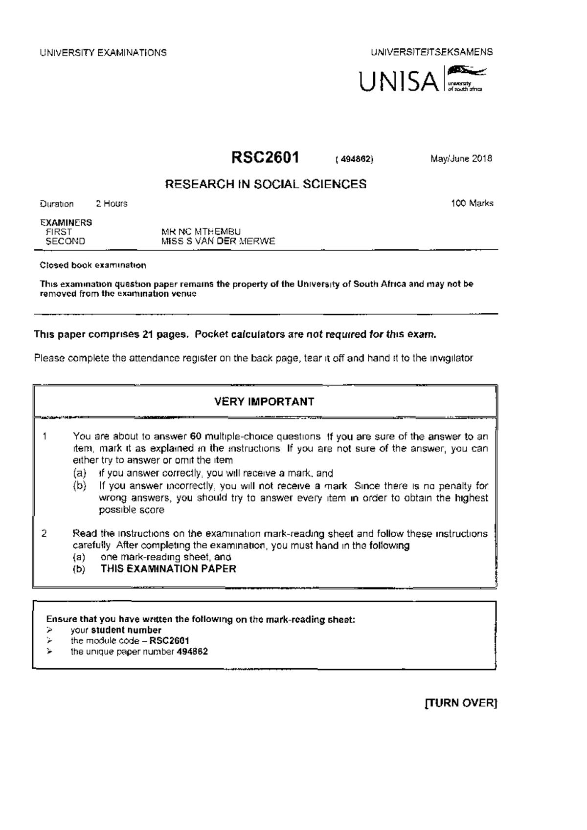 RSC2601-2018-6-E-1 240221 182203 - RSC2601 - Studocu