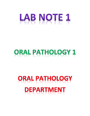 Oral pathology Short note- answe - Oral Pathology A) Describe ...