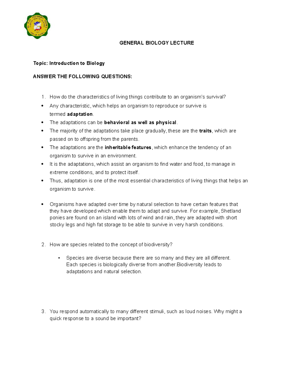 Ma.Diana D. Barraquias- Activiy 2 Biology - GENERAL BIOLOGY LECTURE ...