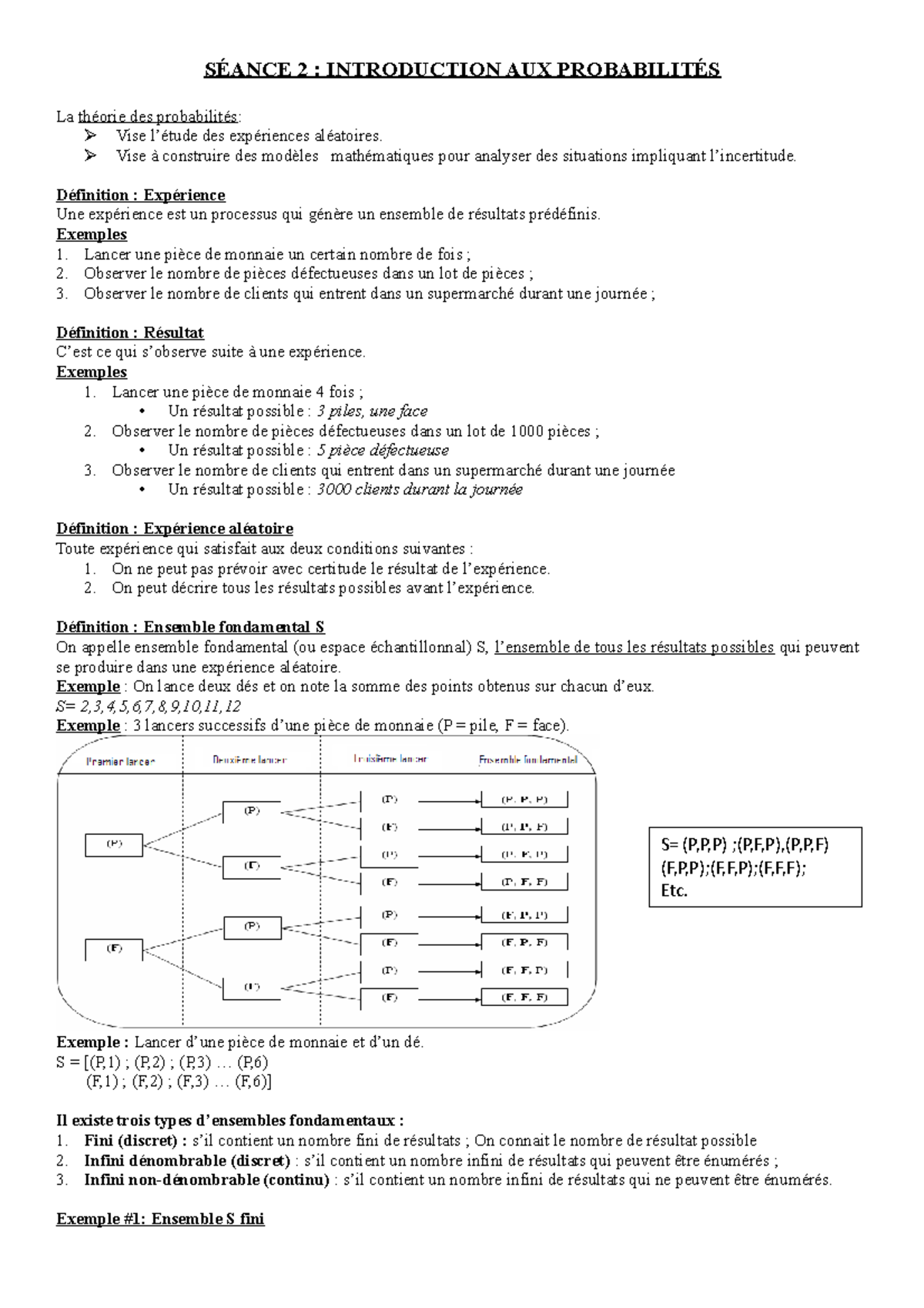 Chapitre 2 - zeze - SÉANCE 2 : INTRODUCTION AUX PROBABILITÉS La théorie ...