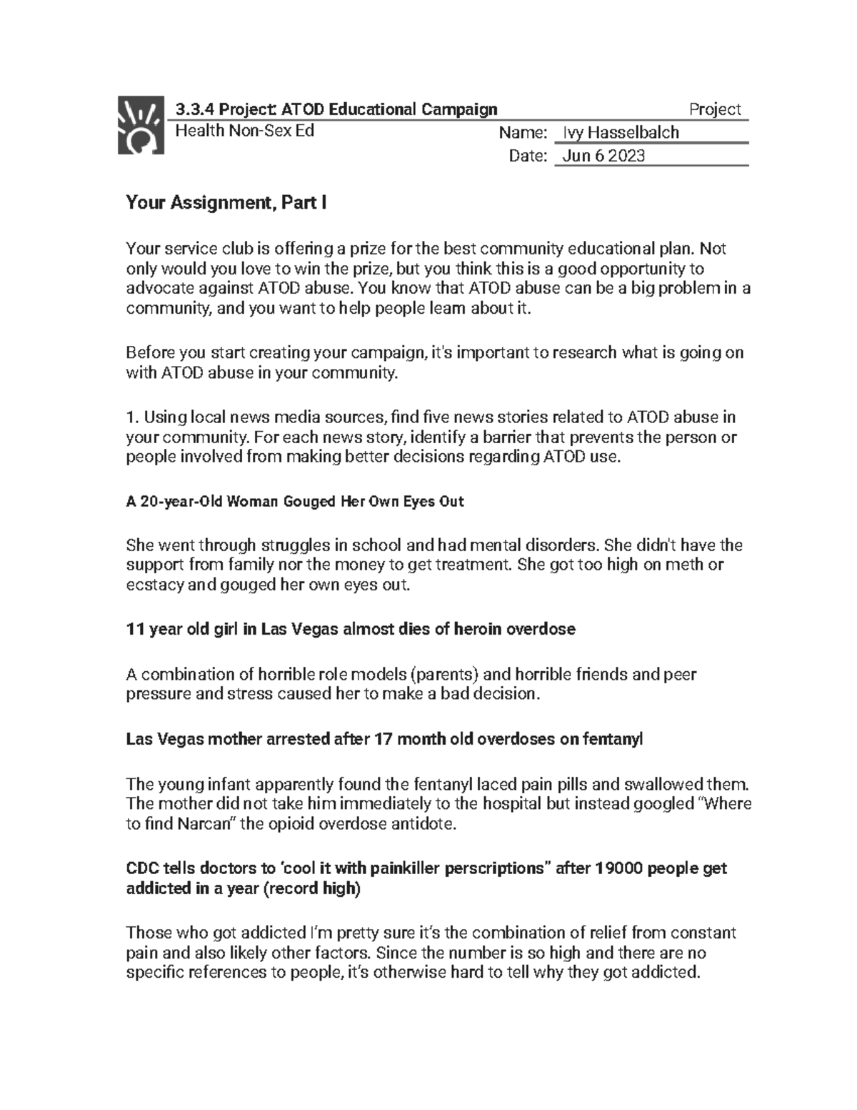 3.3.4 Project - ATOD Educational Campaign (Project) - 3.3 Project: ATOD ...