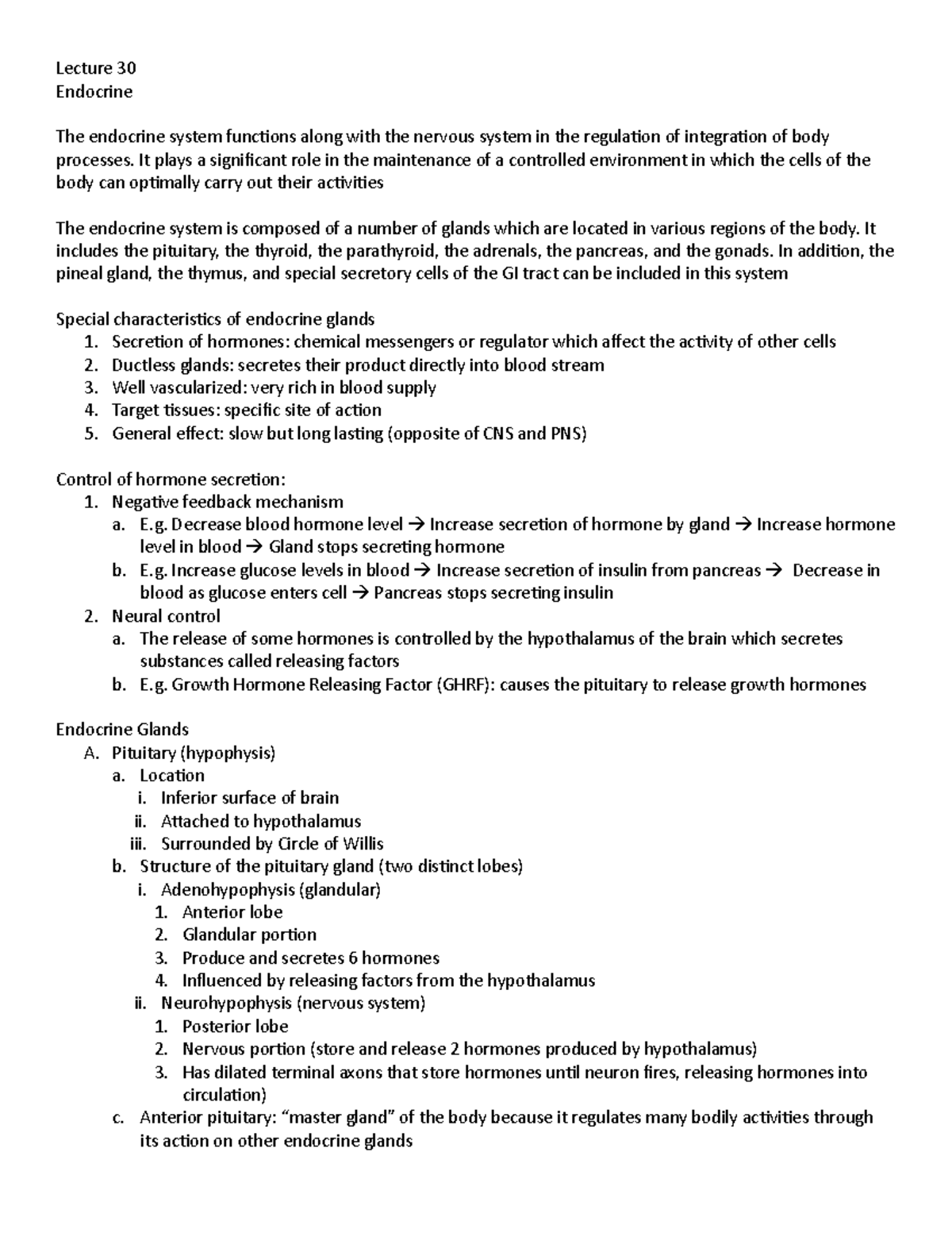 Quiz 6 (30, 26, 27) - Quiz 6 (30, 26, 27) - Lecture 30 Endocrine The ...