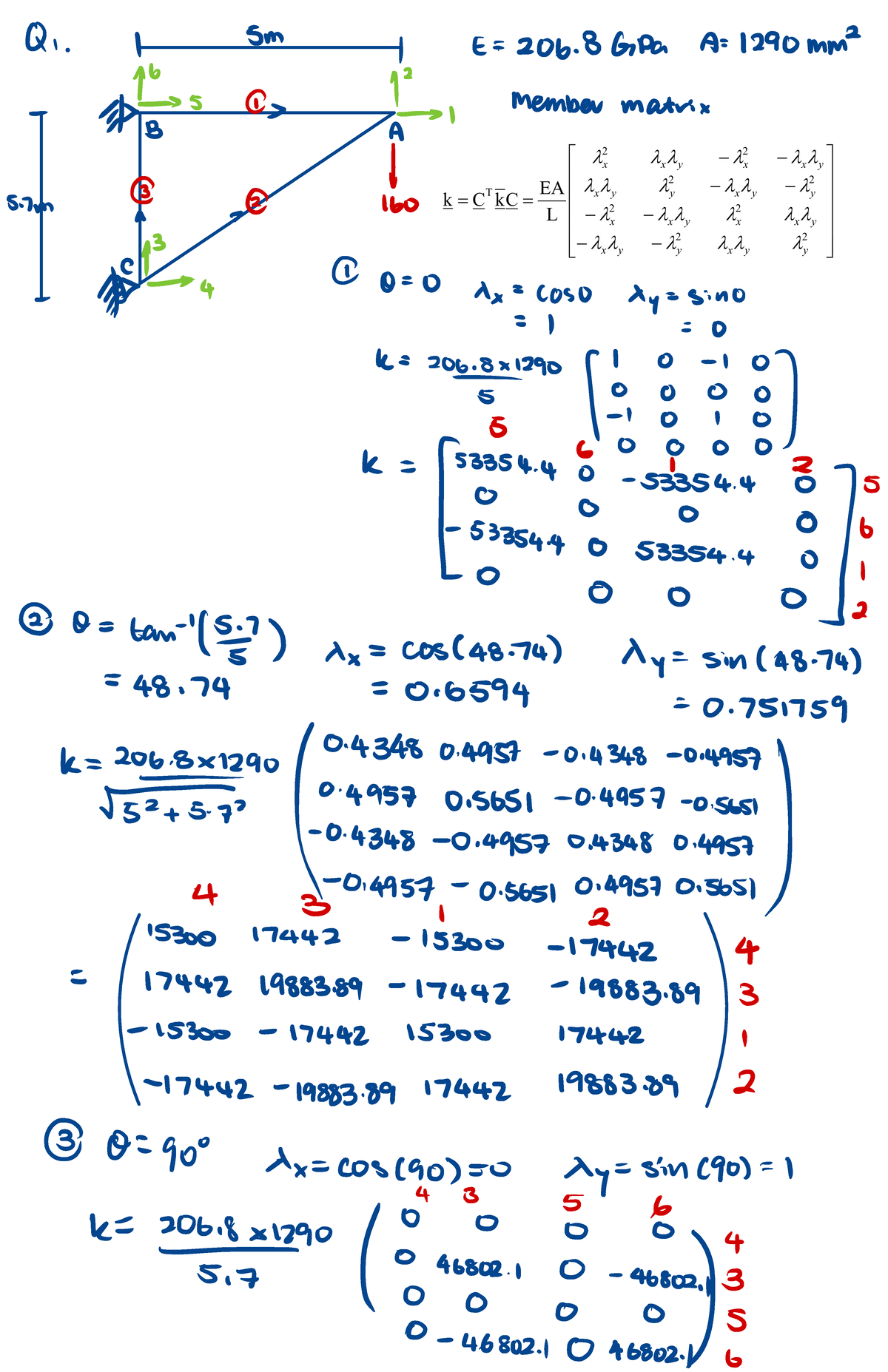 Assignment 3b - Qi . I 5m 1 EE 206 A- 1290mm 's 1/6 42 → 5 ① →, member ...