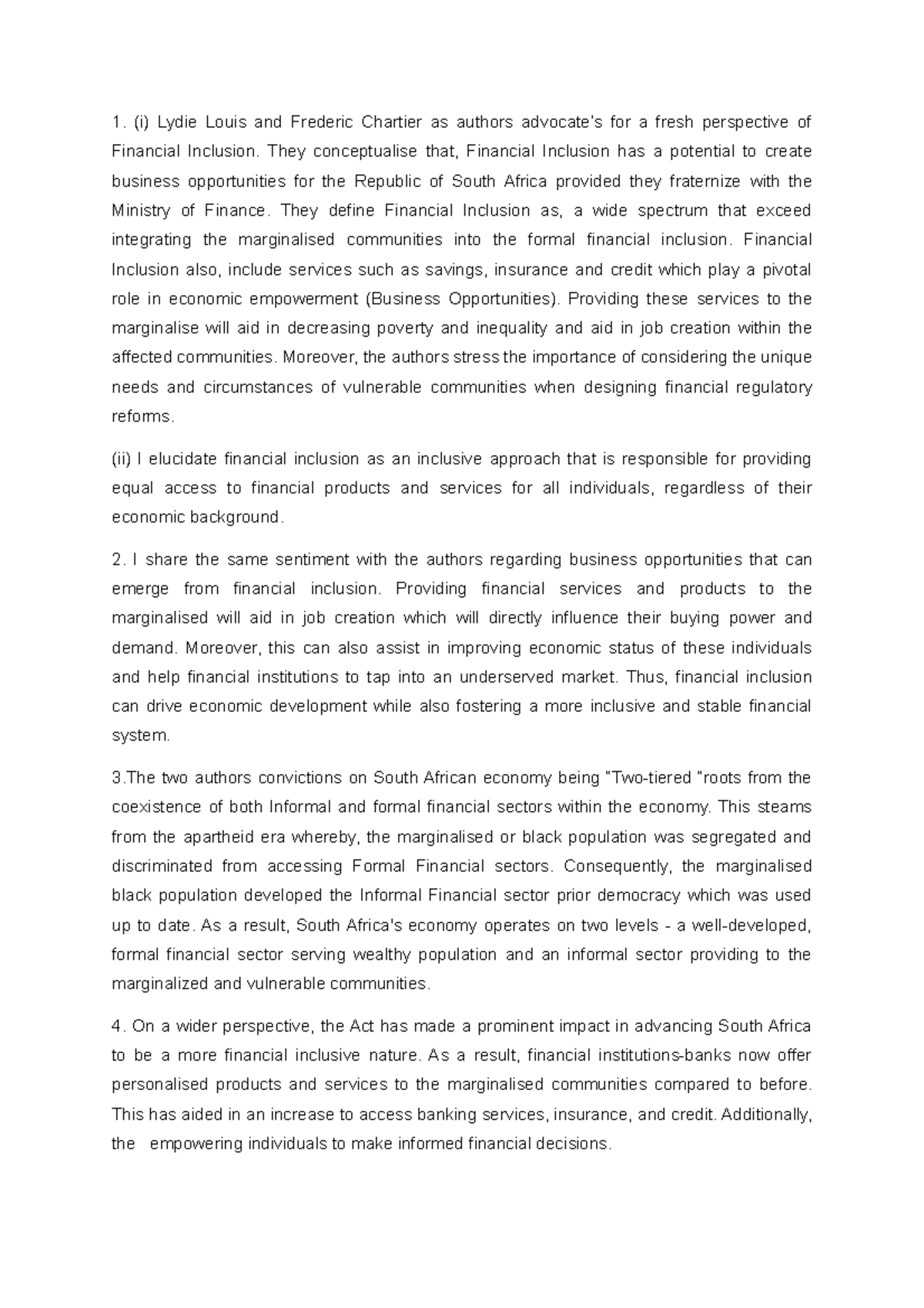TEXT Analysis - XXX - (i) Lydie Louis and Frederic Chartier as authors ...