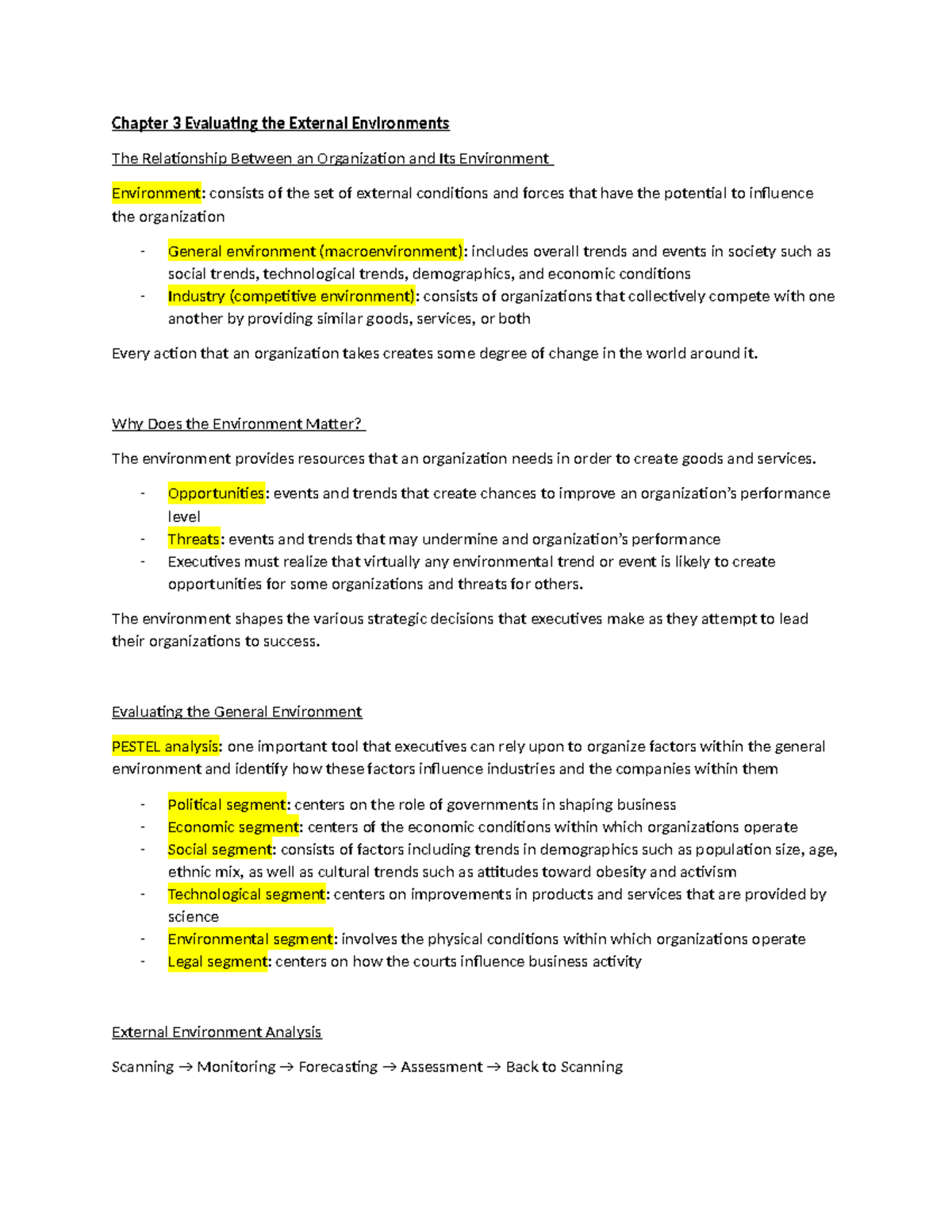 Chapter 3 Evaluating the External Environment - Chapter 3 Evaluating the External Environments ...