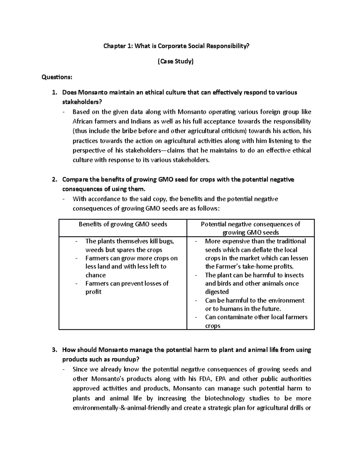 Chapter 1 Case Study Rebusquillo - Chapter 1: What is Corporate Social ...