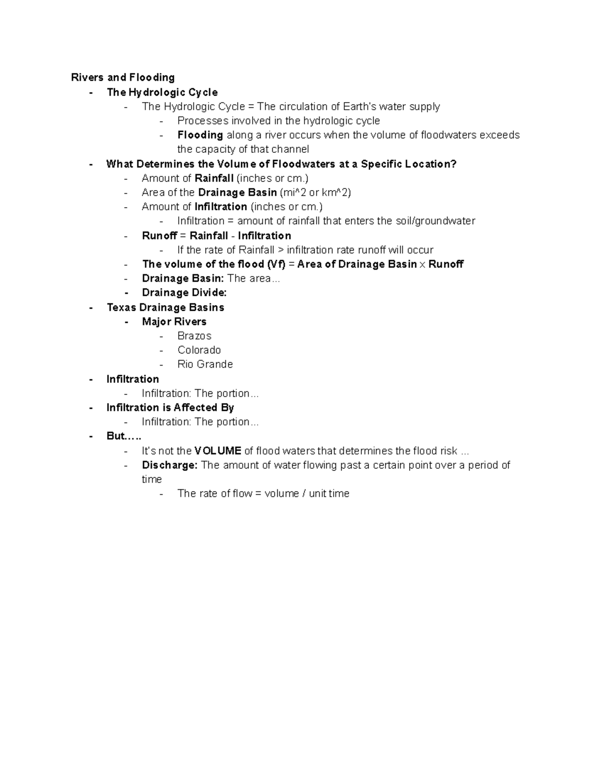 Rivers and Flooding - Physical Geology Notes - Rivers and Flooding ...