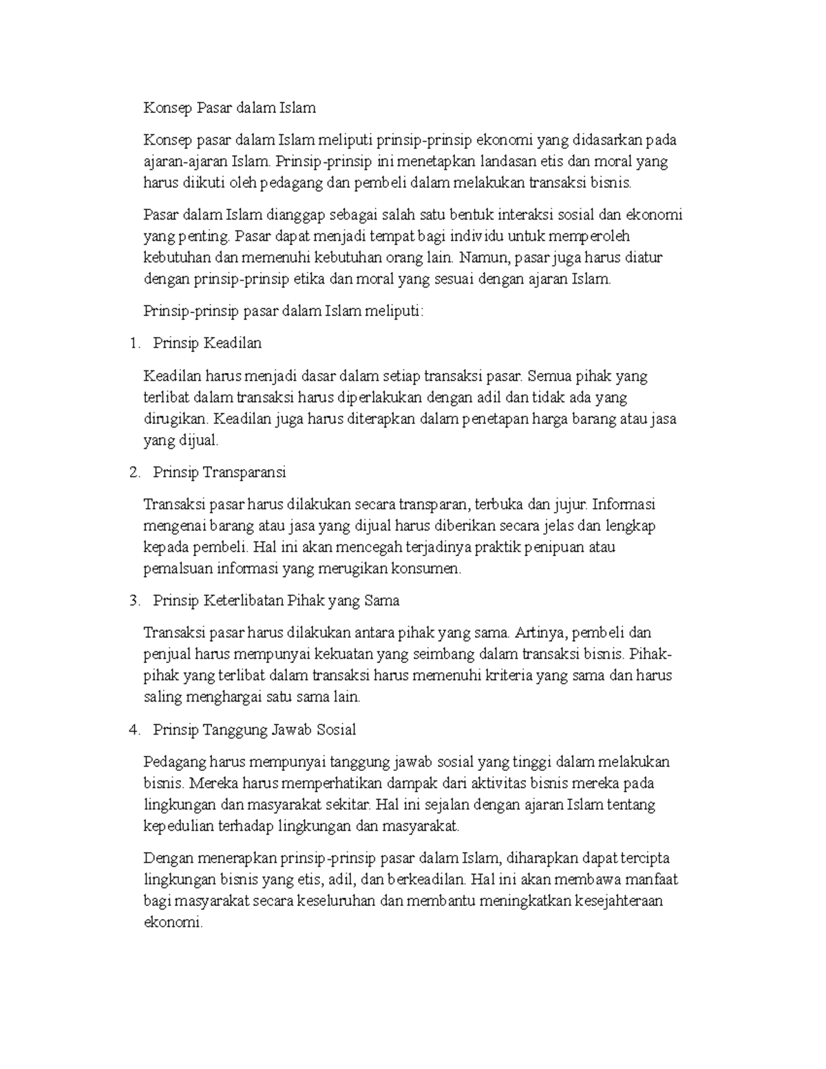 Konsep Pasar dalam Islam - Konsep Pasar dalam Islam Konsep pasar dalam ...