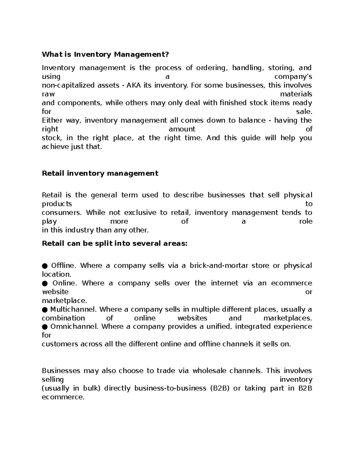 LEC-1 - Inventory-MGMT - What is Inventory Management? Inventory ...