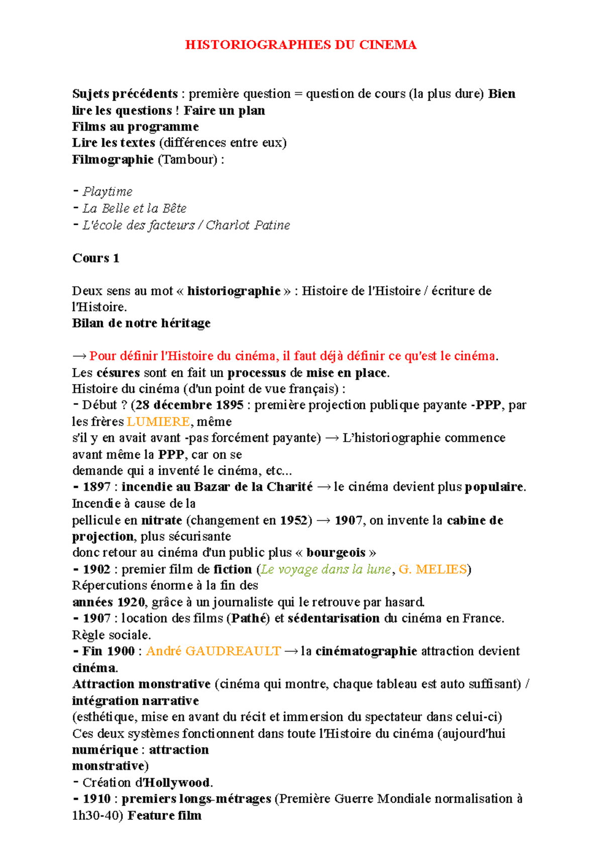 Historiographies du cinema - HISTORIOGRAPHIES DU CINEMA Sujets ...
