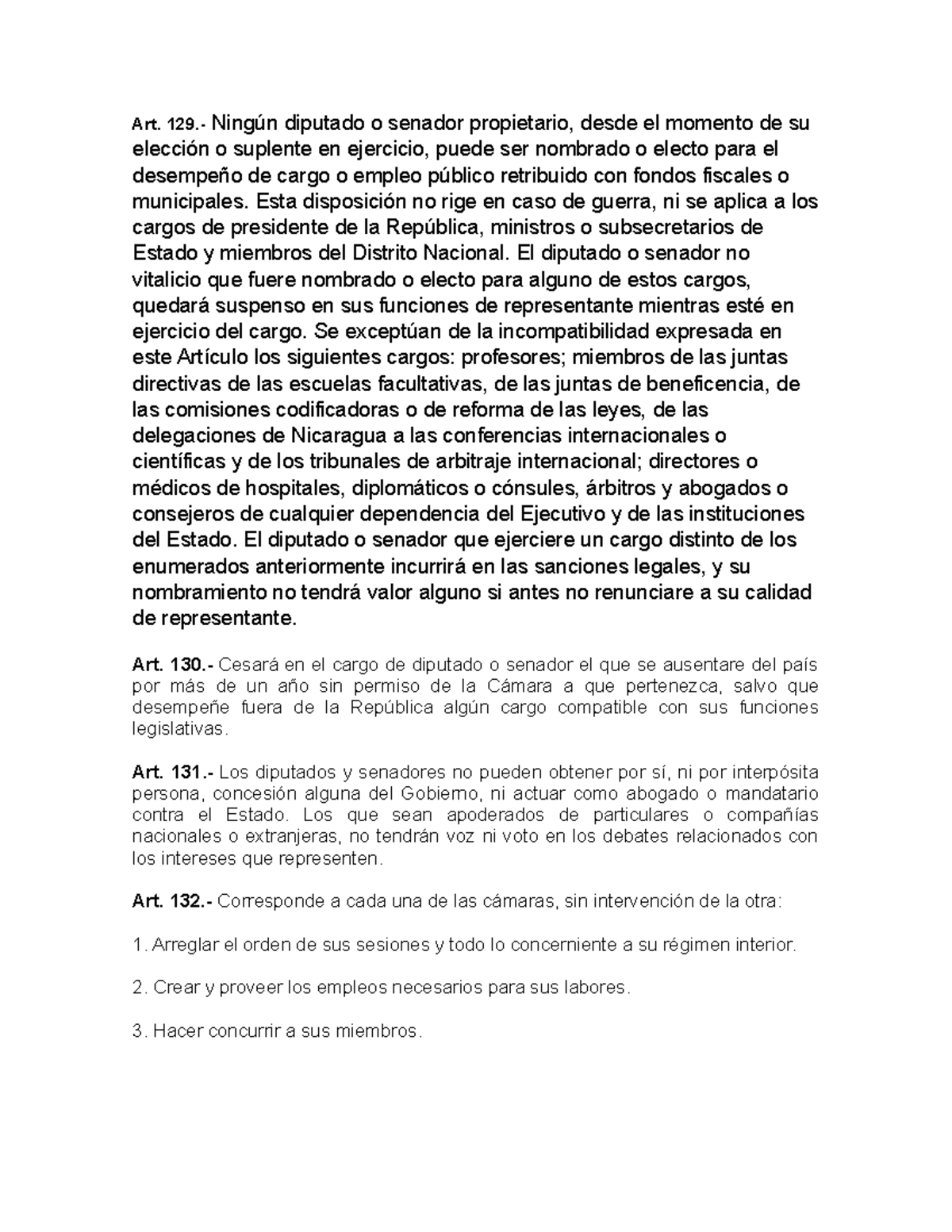 Documento - Resumenes de la constitucion - Art. 129.- Ningún diputado o ...