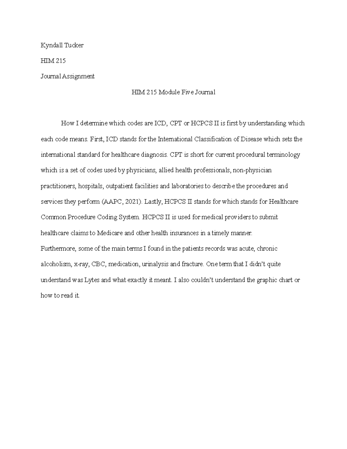 Journaal 5 HIM - One on One Journal - Kyndall Tucker HIM 215 Journal ...