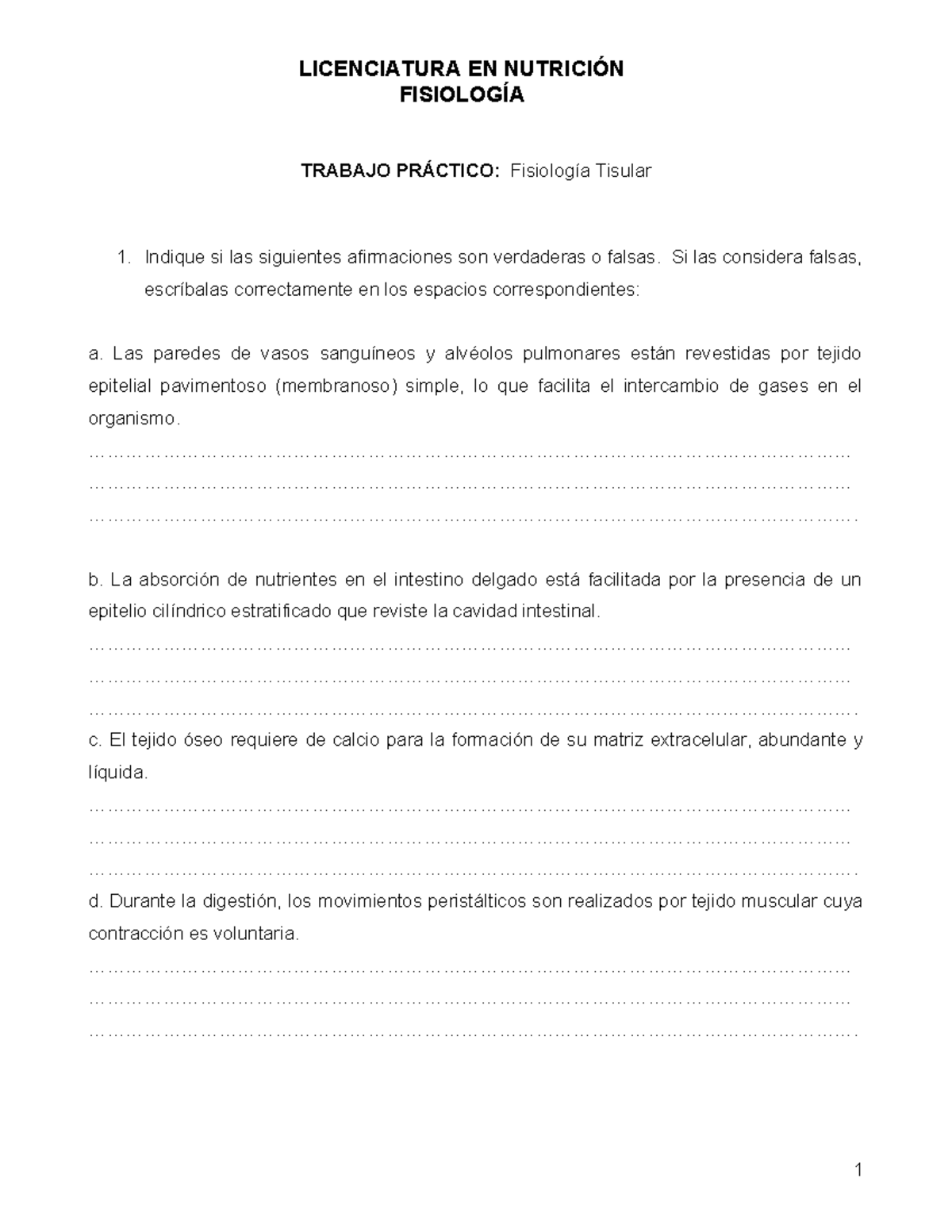 TP 06 Tejidos - Fisiologia - LICENCIATURA EN NUTRICIÓN FISIOLOGÍA ...