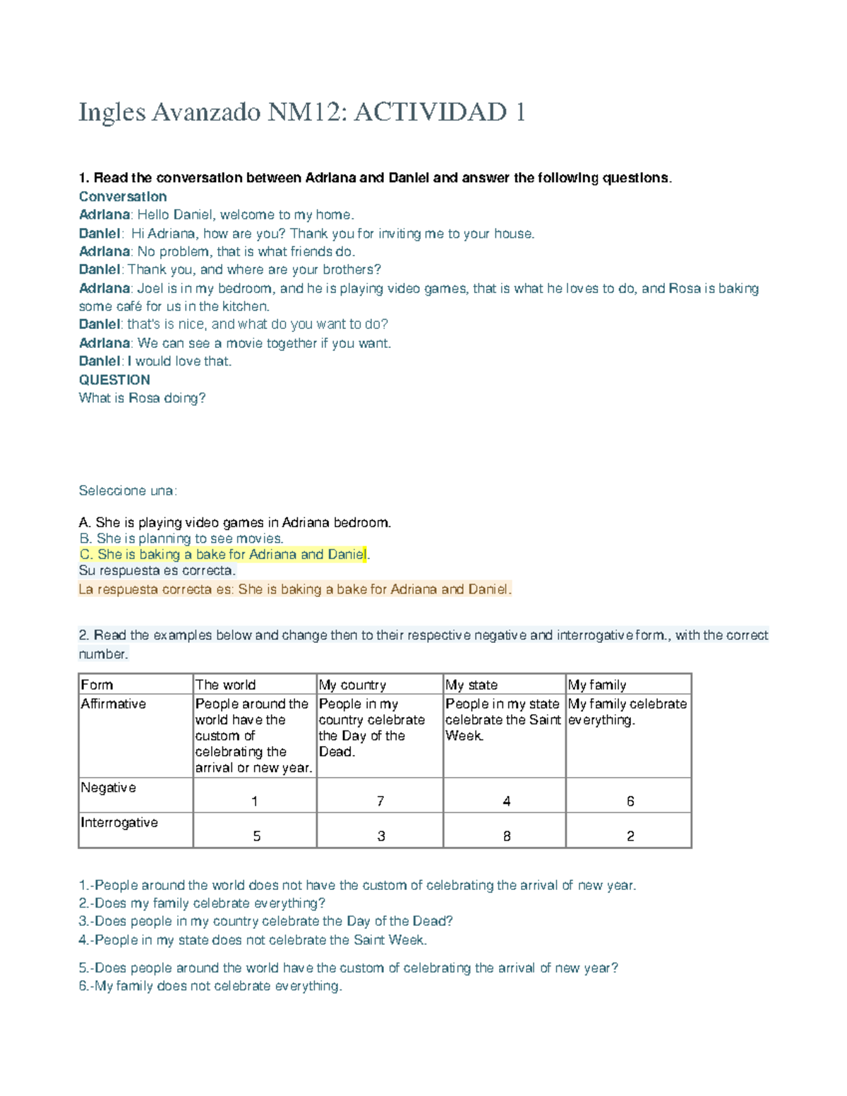 Modulo 12 Actividad 1 ingles avanzado - Ingles Avanzado NM12: ACTIVIDAD ...