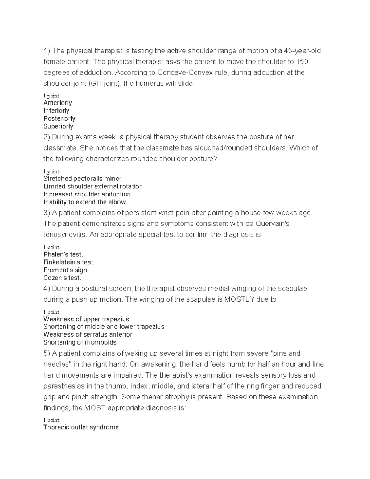Upper limb test and notes - 1) The physical therapist is testing the ...