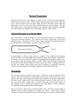 Physics of Rocket Flight - - Studocu