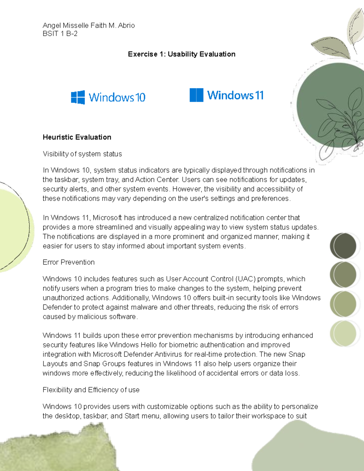 Angel Misselle Faith M - BSIT 1 B- 2 Exercise 1: Usability Evaluation ...