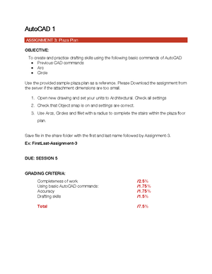 Autocad 1 - Assignment 1 - AutoCAD 1 ASSIGNMENT 1: USING LINE, OFFSET ...