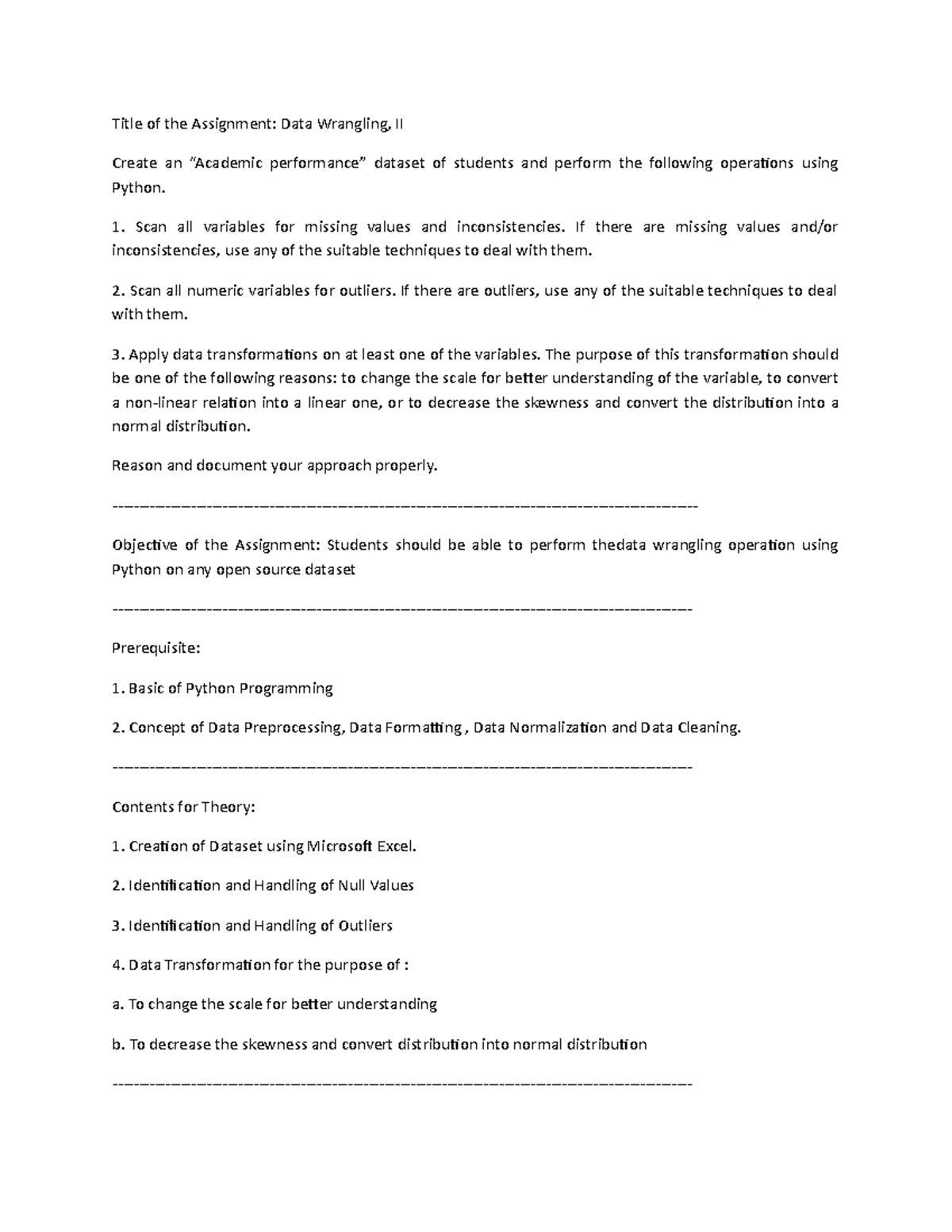 Dsbda Lab Write Up Title Of The Assignment Data Wrangling Ii Create An Academic Performance