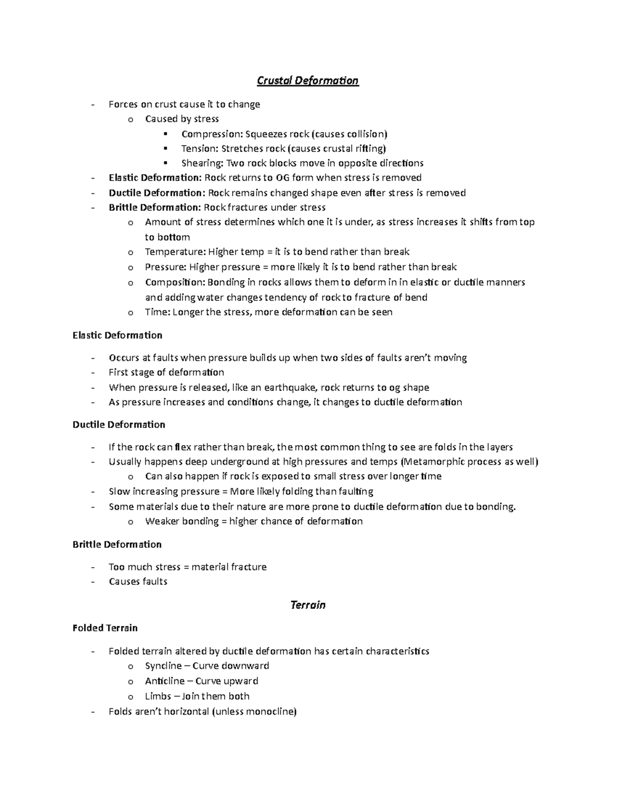 Stress, Crustal Deformations and Faults - Crustal Deformation Forces on ...